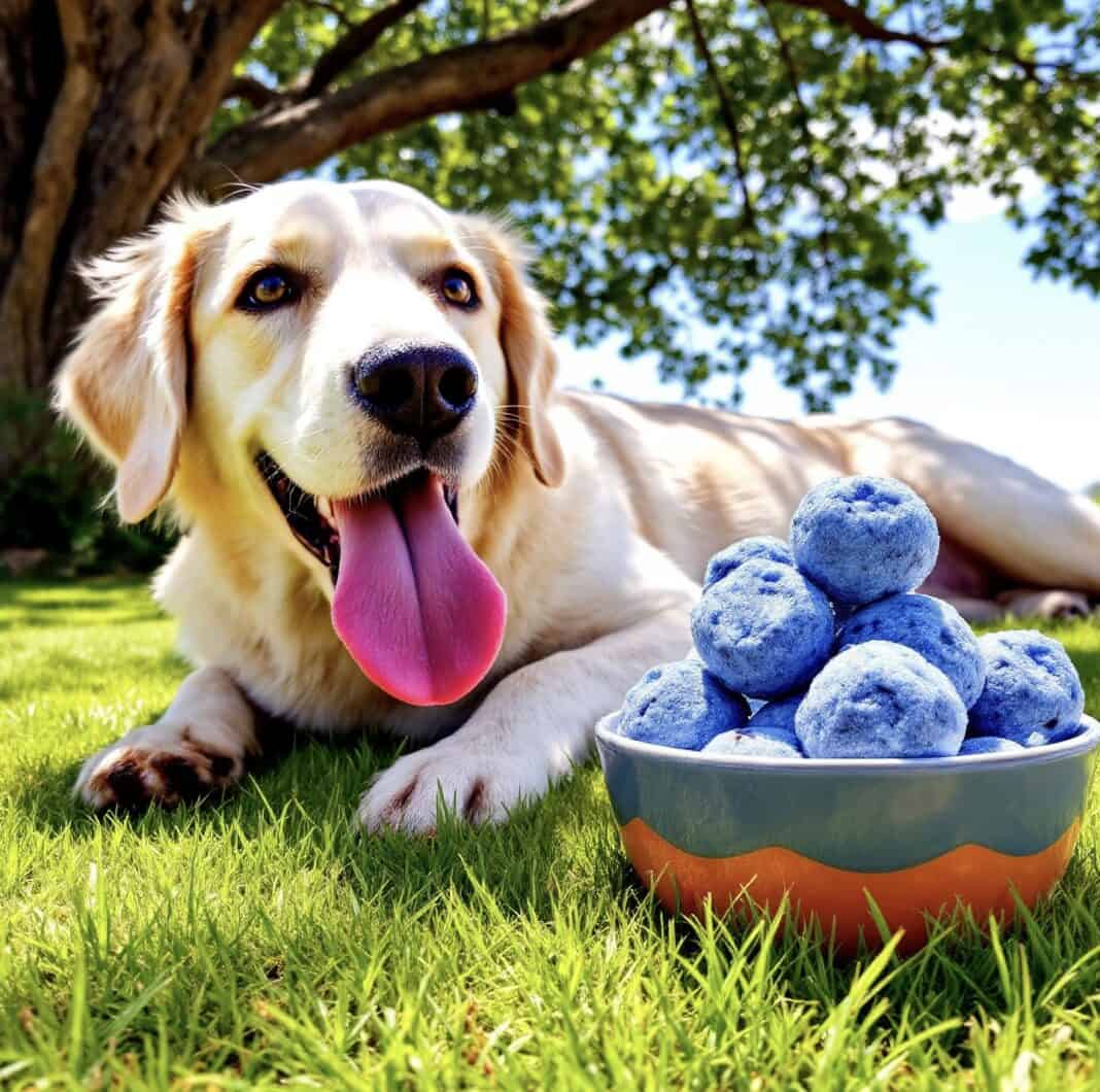 Easy 3 Ingredients Frozen Blueberry Delight For Dogs